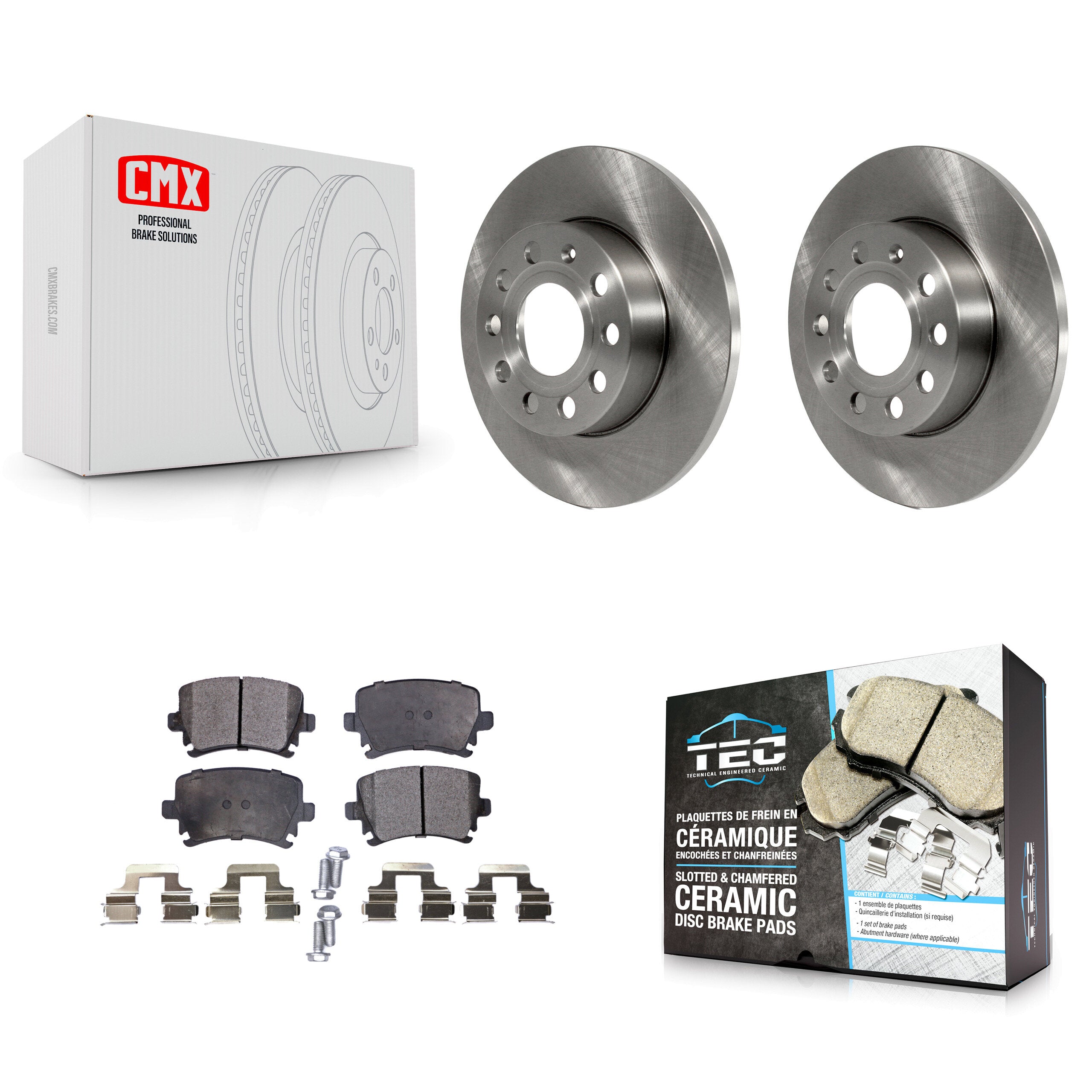 Rear Brake Rotor And Ceramic Pad Kit For Volkswagen Jetta Rabbit Audi ...