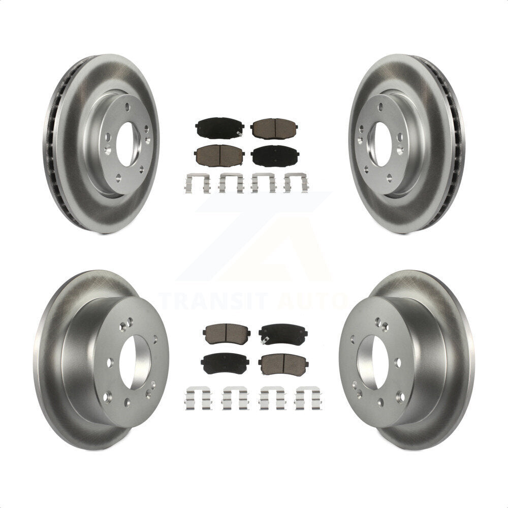 Front Rear Coated Disc Brake Rotor And Ceramic Pad Kit For Kia Forte ...